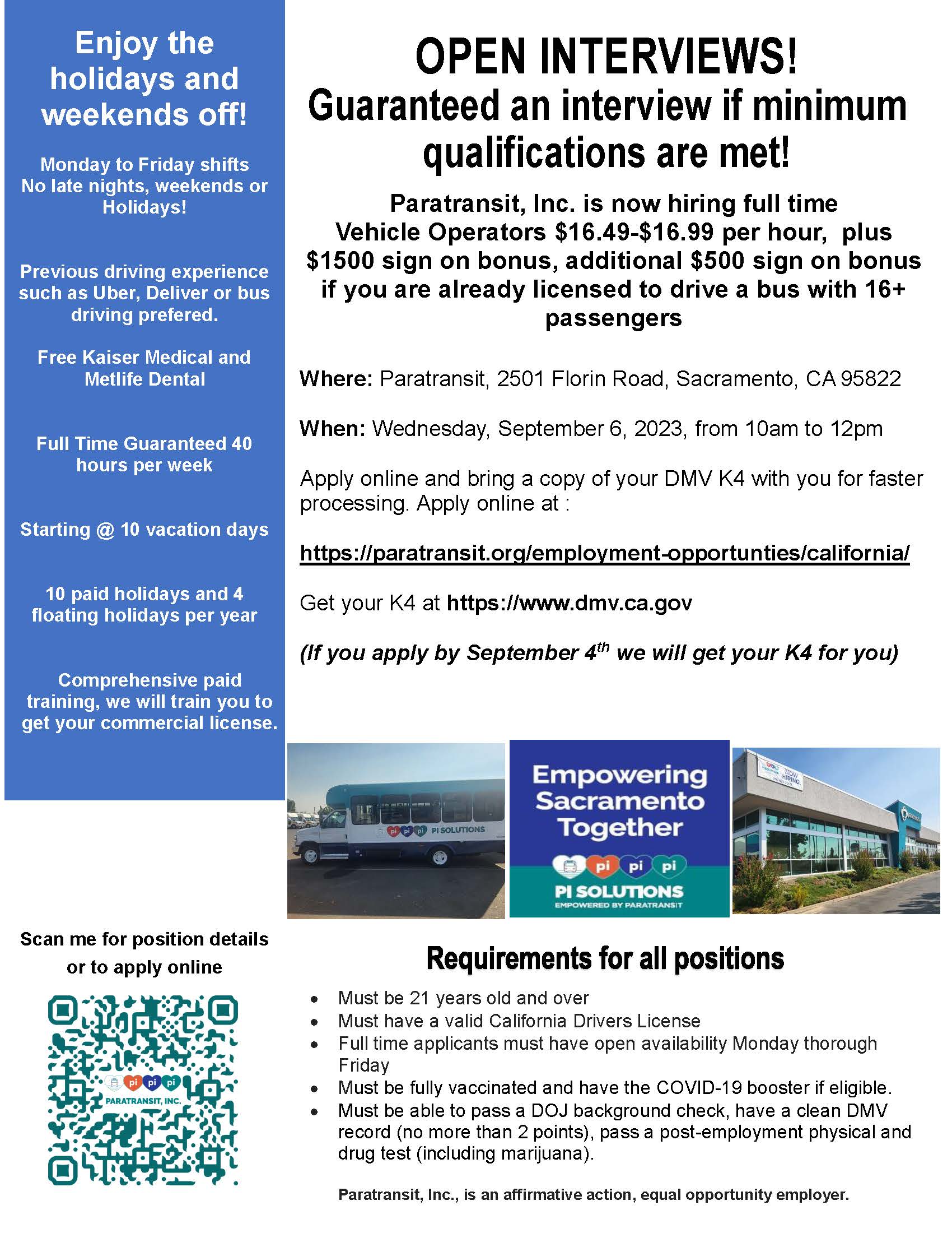 Employment Opportunities|Paratransit, Inc.